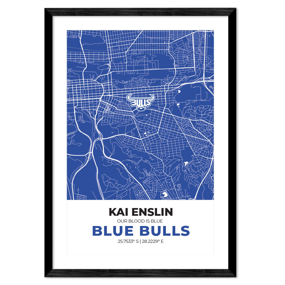 Personalised Blue Bulls Rugby Stadium Map Poster | Shop Online ...