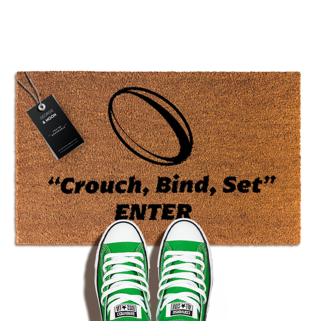 Rugby Doormat | Crouch Bind Set Enter – Georgie & Moon