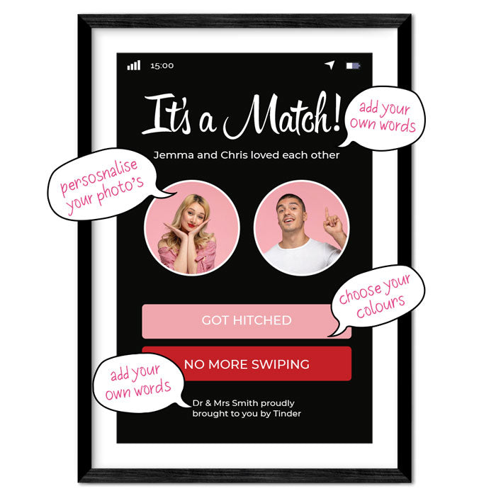 'It's a Match' Personalized Tinder-Inspired Poster – Georgie & Moon