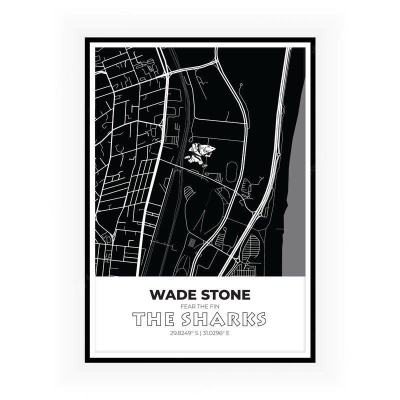 Sharks Rugby Stadium Map Poster | Shop Online – Georgie & Moon